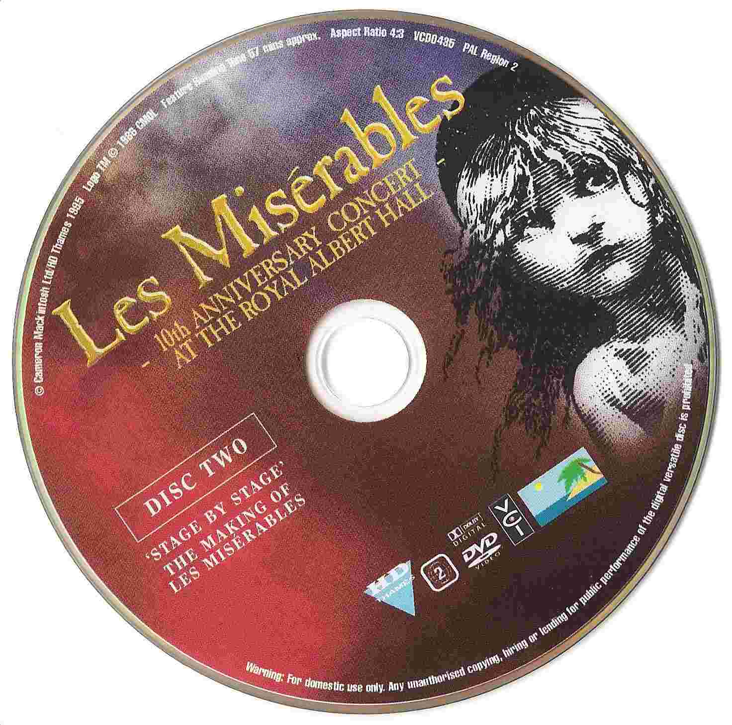 Les Miserables 10th Anniversary Concert : DVD 2 | DVD Covers | Cover ...